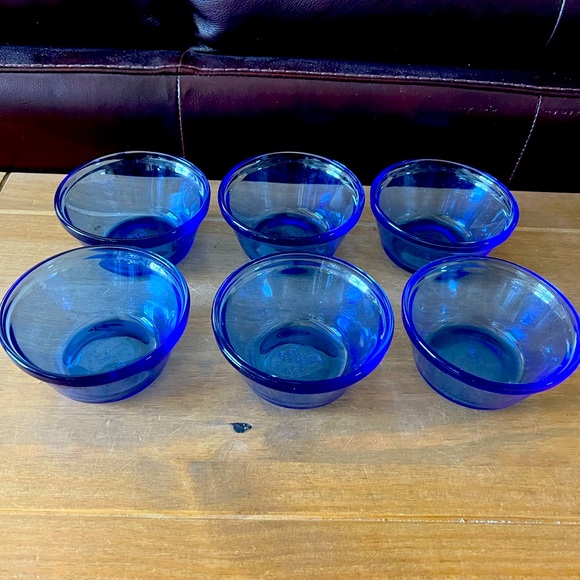 Anchor Hocking | Kitchen | Anchor Hocking Blue Custard Dishes Set Of 6 ...